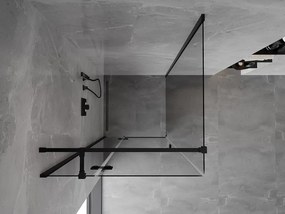 Mexen Mist HT, sprchový kout s výklopnými dveřmi levý 95 x 95 cm, čiré sklo, černá, 8A5T-095-095-70-00-L