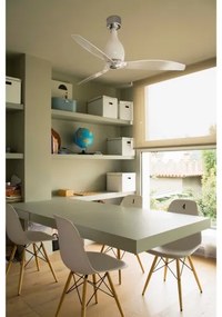 FARO 32020-Stropní ventilátor MINI ETERFAN bílá/čirá pr. 128 cm+dálkové ovládání