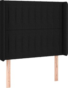 Box spring postel s matrací a LED černá 90x200 cm textil 3138447