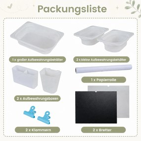Costway Dětský stolní senzorický stolek s oboustrannou deskou a 3 skládacími