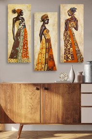 Sada obrazů AFRICAN WOMAN 70 x 50 cm 3 kusy