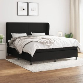 Box spring postel s matrací černá 160x200 cm textil 3127815