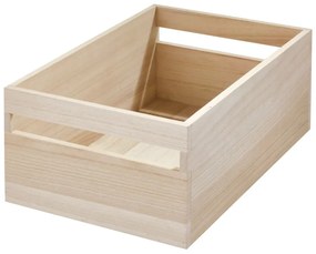 Úložný box ze dřeva paulownia iDesign Eco Handled, 25,4 x 38 cm