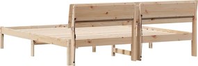 Rám postele s čelo Hnědá 200 x 200 cm Masivní borové dřevo 3385742