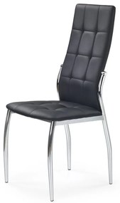 Halmar Černá jídelní židle K209 z eko kůže s podnožím z chromované oceli