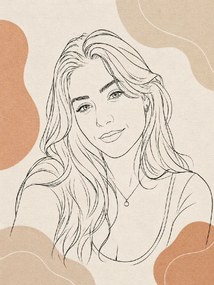 Minimalistický Line Art – Elegantní portrét na plátně z vaší fotky