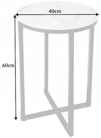 Odkládací stolek Elegance 40cm bílý mramorový vzhled/ 42162