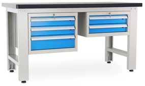 Dílenský stůl Solid MDF-32, 150 cm, 2 závěsné boxy, černá