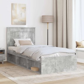 Rám postele Betonově šedá 75 x 190 cm Masivní borové dřevo 3410147