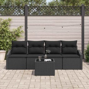 Set pohovek 5 ks Černá polyratan 3346593