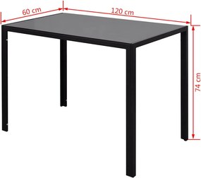 Sedmidílný jídelní set se stolem černá a bílá 242988