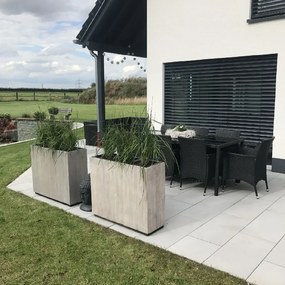Dřevěný květináč ELEMENTO, dřevo, šířka 90 cm, bílá antik