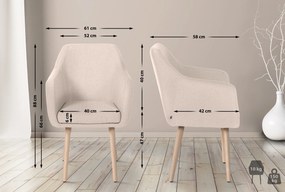 Konferenční židle Utrecht látka přírodní konstrukce – béžová