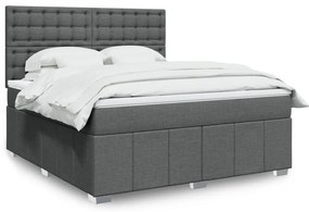 Box spring postel s matrací tmavě šedá 180x200 cm textil 3294062