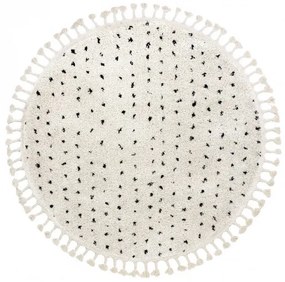 Dywany Łuszczów Kusový koberec Berber Syla B752 dots cream kruh ROZMĚR: 160x160 (průměr) kruh