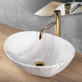 Rea Sofia Ash, umyvadlo na desku 41x34,5x15 cm, imitace kamene, REA-U6362