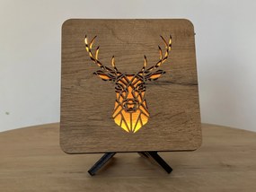 Li-Go "Hlava jelena" lampa 19x19cm provedení povrchu: dub světlý