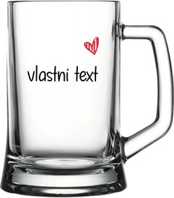 Vlastní text na pivní sklenici