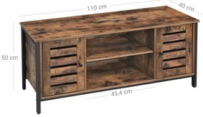 Songmics Televizní stolek industriální 2 dvířka 110 x 40 cm
