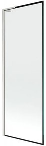 Mexen Next L, 1-křídlová vanová zástěna 70 x 150 cm, 6mm čiré sklo-černý vzor, ​​6mm čiré sklo, profil broušená ocel, 895-070-000-03-70-97