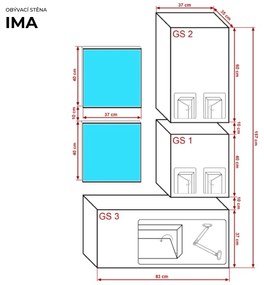 Ral Předsíňová stěna IMA 3 - Sonoma