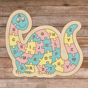 Dětské dřevěné puzzle - Dinosaurus a abeceda A-ZET 26 dílků | SENTOP H006 H006