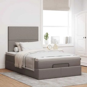 Osmanský rám postele s matrací taupe 120x190cm textil 3313910