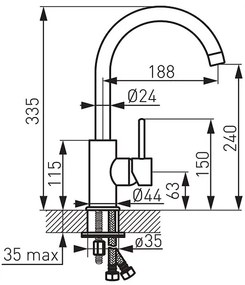 FERRO LUGIO Vysoká baterie, Černá, BLG4BL
