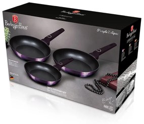 BERLINGERHAUS Pánev s titanovým povrchem sada 3 ks Purple Eclipse Collection