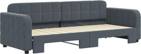 Válenda s přistýlkou tmavě šedá 80 x 200 cm samet 3196923