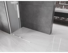 Mexen Velar, sprchová zástěna s posuvnými dveřmi Walk-in 120 x 200 cm, 8mm sklo námraza, bílá matná, 871-120-000-33-20