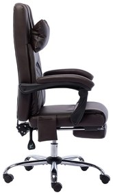 Masážní kancelářská židle hnědá umělá kůže,  20297
