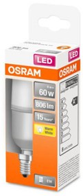 OSRAM LED žárovka E14 Classic Stick matná 2700K 8W