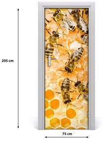 Samolepící fototapeta na dveře Pracující včely 75x205 cm