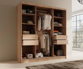 ADRK Furniture Šatní skříň s posuvnými dveřmi Tola 200 ADRK-SW-TOL-200-S