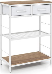 Costway Úzký konzolový vstupní stolek s 2 látkovými zásuvkami – 60 × 30 × 81 cm