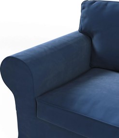Potah na křeslo IKEA Ektorp barva tmavě modrá látka lesklé, sametová