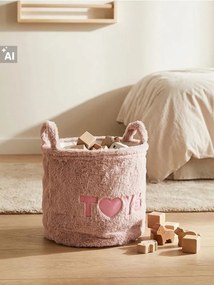 Sinsay - Úložný koš s nápisem TOYS - pastelová růžová