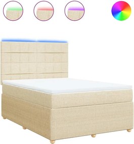 Box spring postel s matrací krémová 140x200 cm textil 3294384