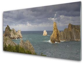Obraz na skle Moře Skály Krajina 100x50 cm