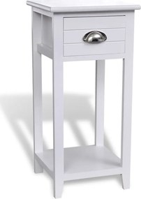 vidaXL Noční stolek s 1 zásuvkou a bílý [242038] Barva: Bílá