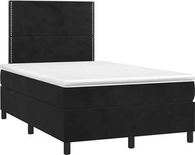 Box spring postel s matrací a LED černá 120 x 190 cm samet 3270307