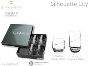 Sklenice long Silhouette City SWAROVSKI - 350 ml set 6 ks v luxusní kazetě