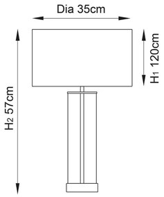 Endon 68802 -Stmívatelná dotyková stolní lampa LESSINA 1xE27/10W/230V zlatá/bílá