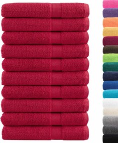 Premium ručníky SOLUND 10 ks červené 80 x 200 cm 600 g/m² 137412