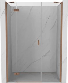Mexen Mist-H, 1-křídlé sprchové dveře levé 160 cm, čiré sklo, měděný matný profil, 8A5-160-001-65-00-L