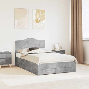 Rám postele s čelo Betonově šedá 120 x 190 cm Kompozitní dřevo 3413633