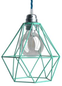 creative cables Závěsná lampa s textilním kabelem, stínidlovým rámem diamant a kovovými detaily Barva: Černá