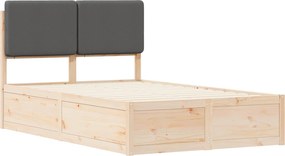 Rám postele s čalouněným čelem s čelo Tmavě šedá 120 x 190 cm 3405533