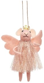 Textilní ručně vyrobená vánoční ozdoba 13 cm Pink Princess Fairy Mouse – Sass &amp; Belle